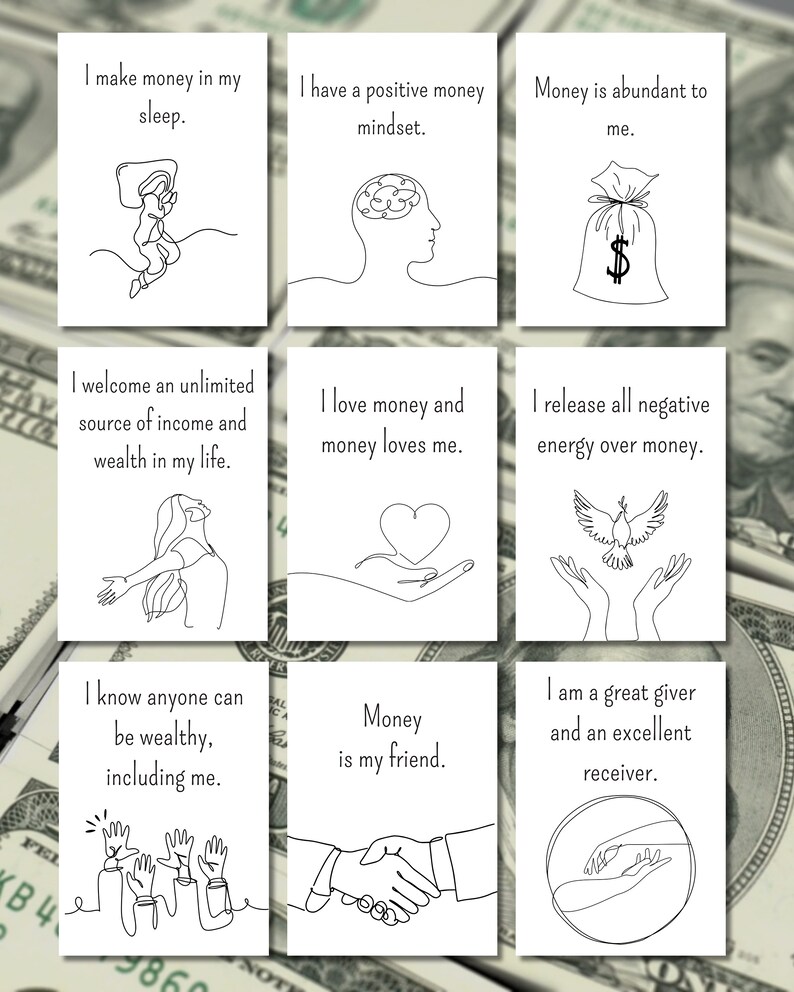Money Affirmation Cards, Abundance and Wealth Affirmation Cards ...