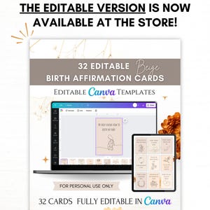 SPANISH 32 Birth Affirmation Printable Cards, Digital Download, Citas ...