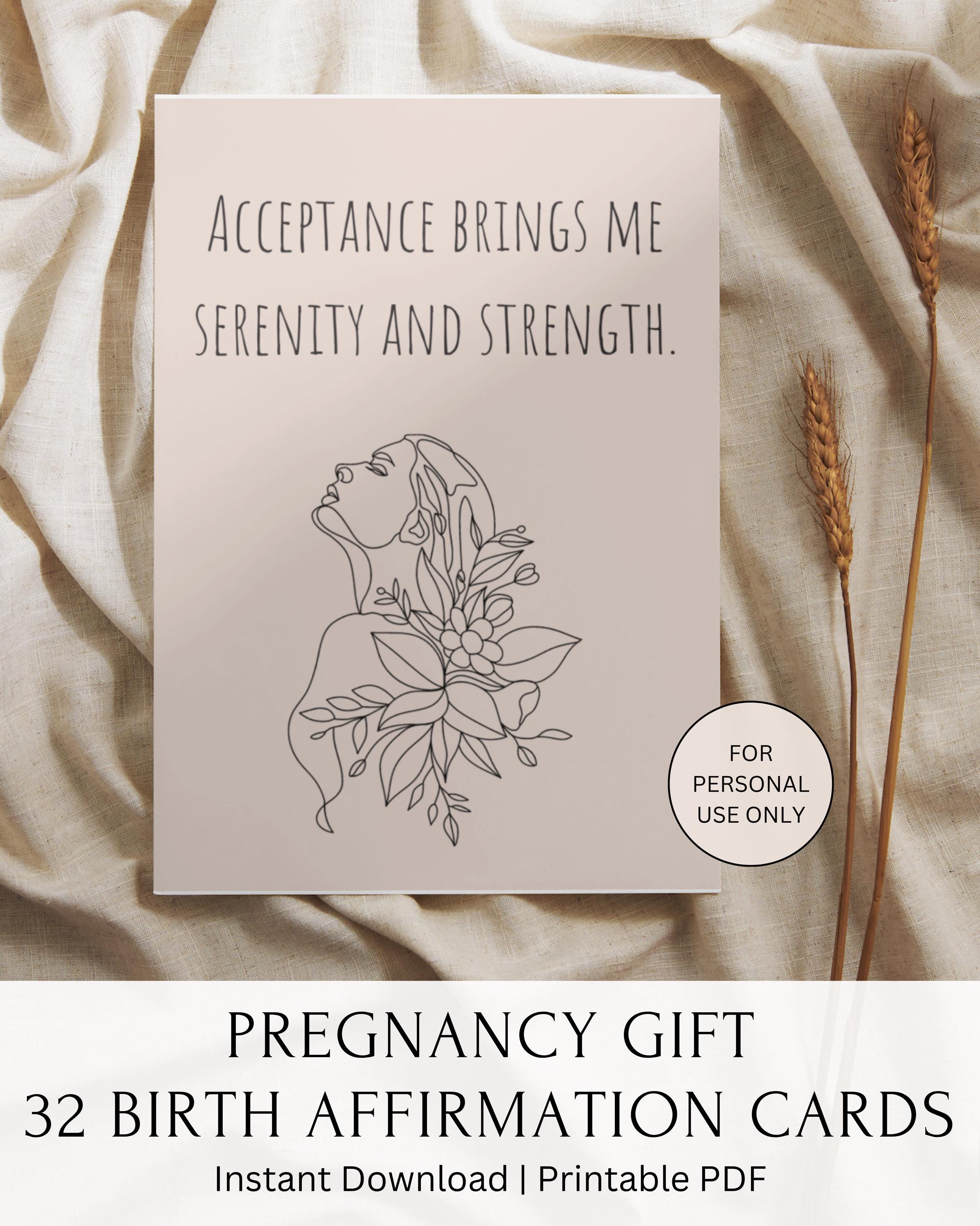 32 Birth Affirmation Printable Cards, Digital Download, Positive Birth ...