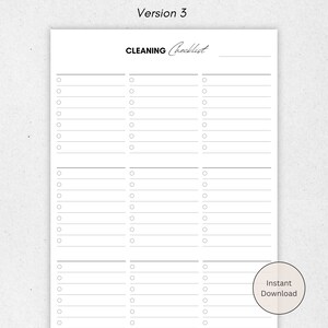 House Cleaning Checklist Printable: Cleaning Schedule (A4, A5, Letter ...