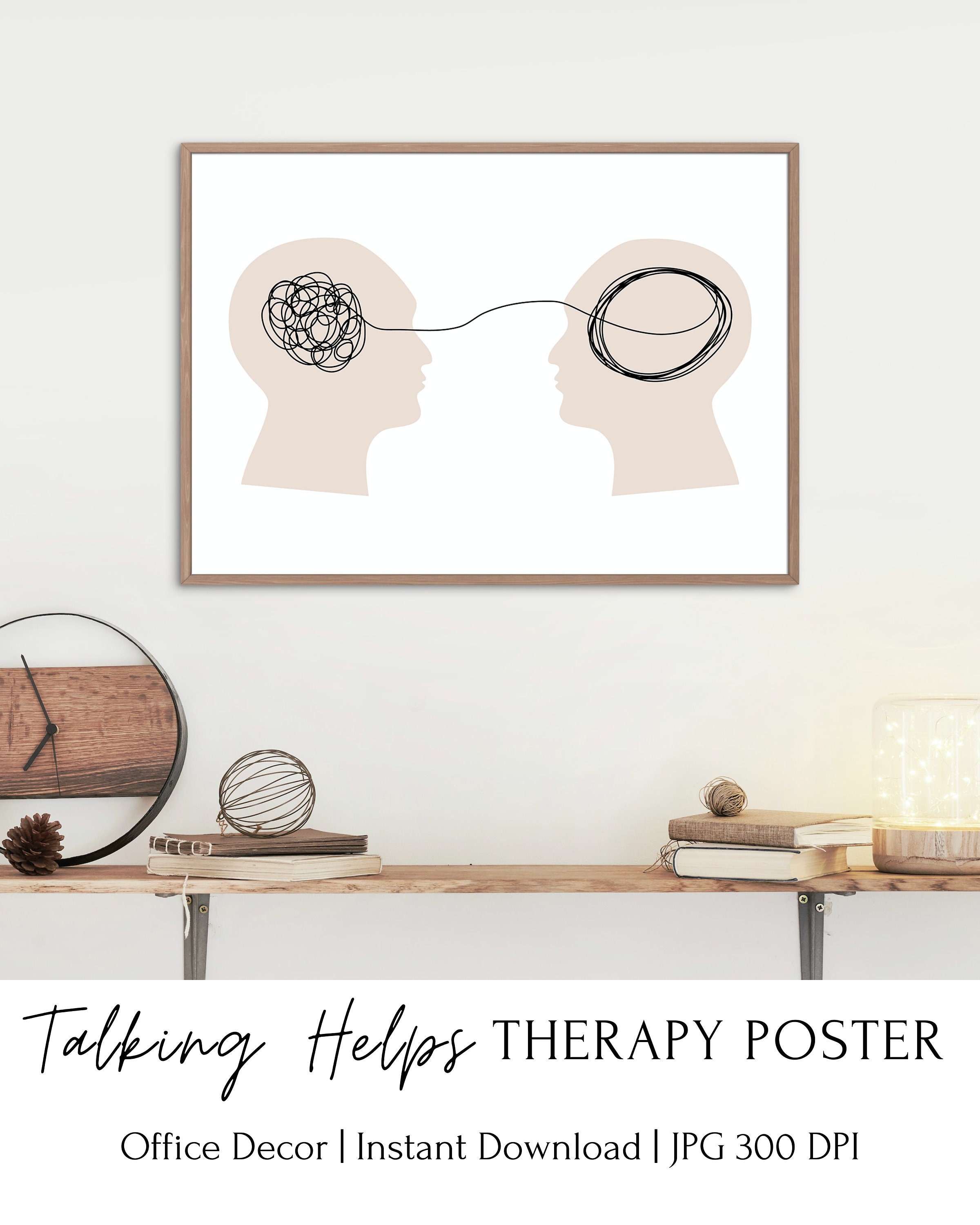 Talking Helps Therapy Poster, Therapist Office Decor, CBT Wall Art ...