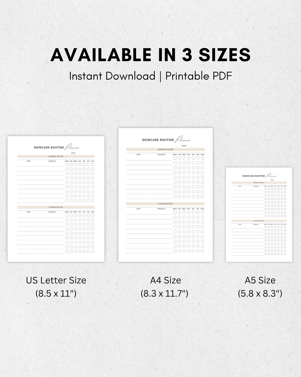 Skincare Routine Planner Printable, Skincare Tracker, Beauty Planner ...
