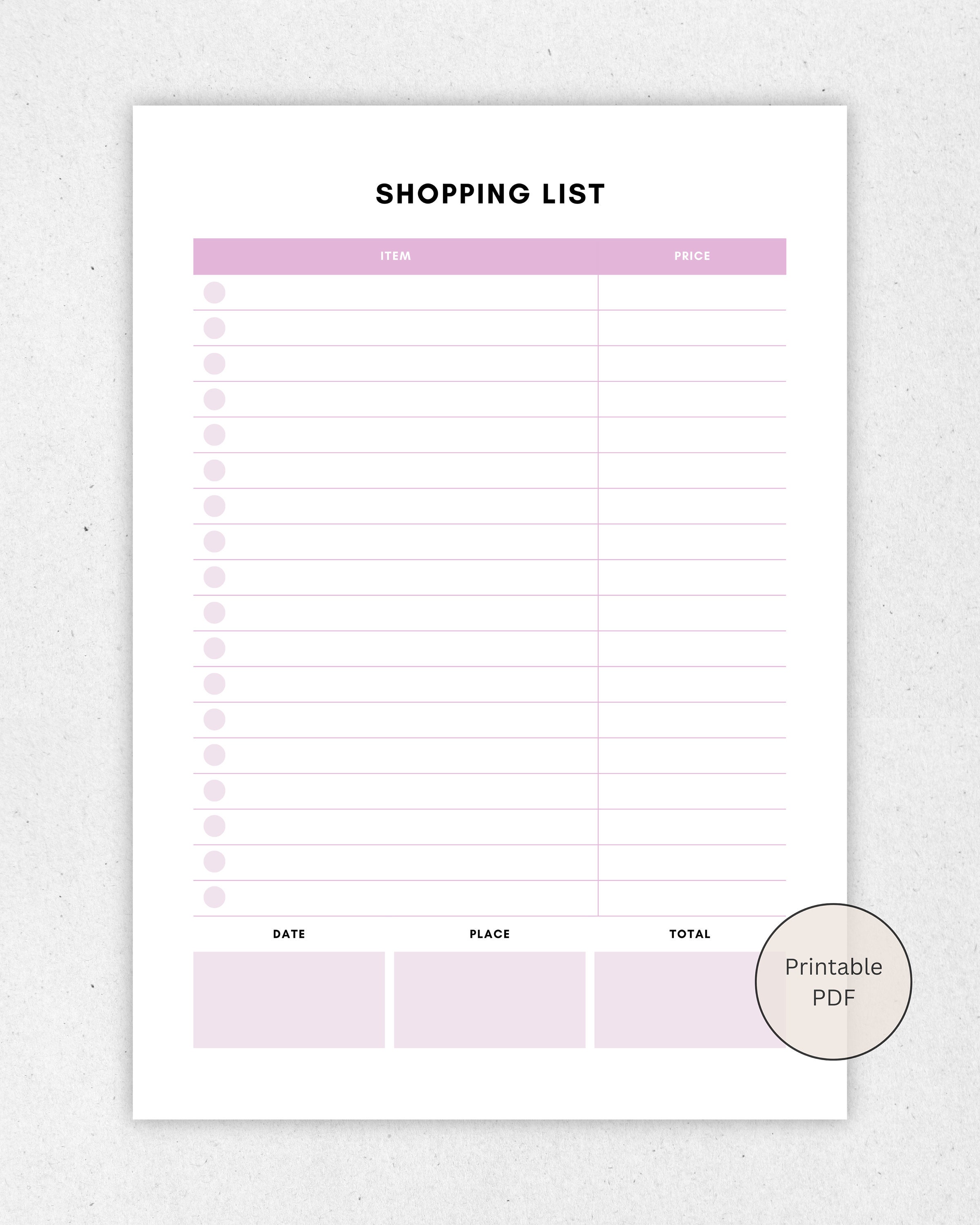 Printable Shopping List Template, Grocery List Template, to Buy List ...