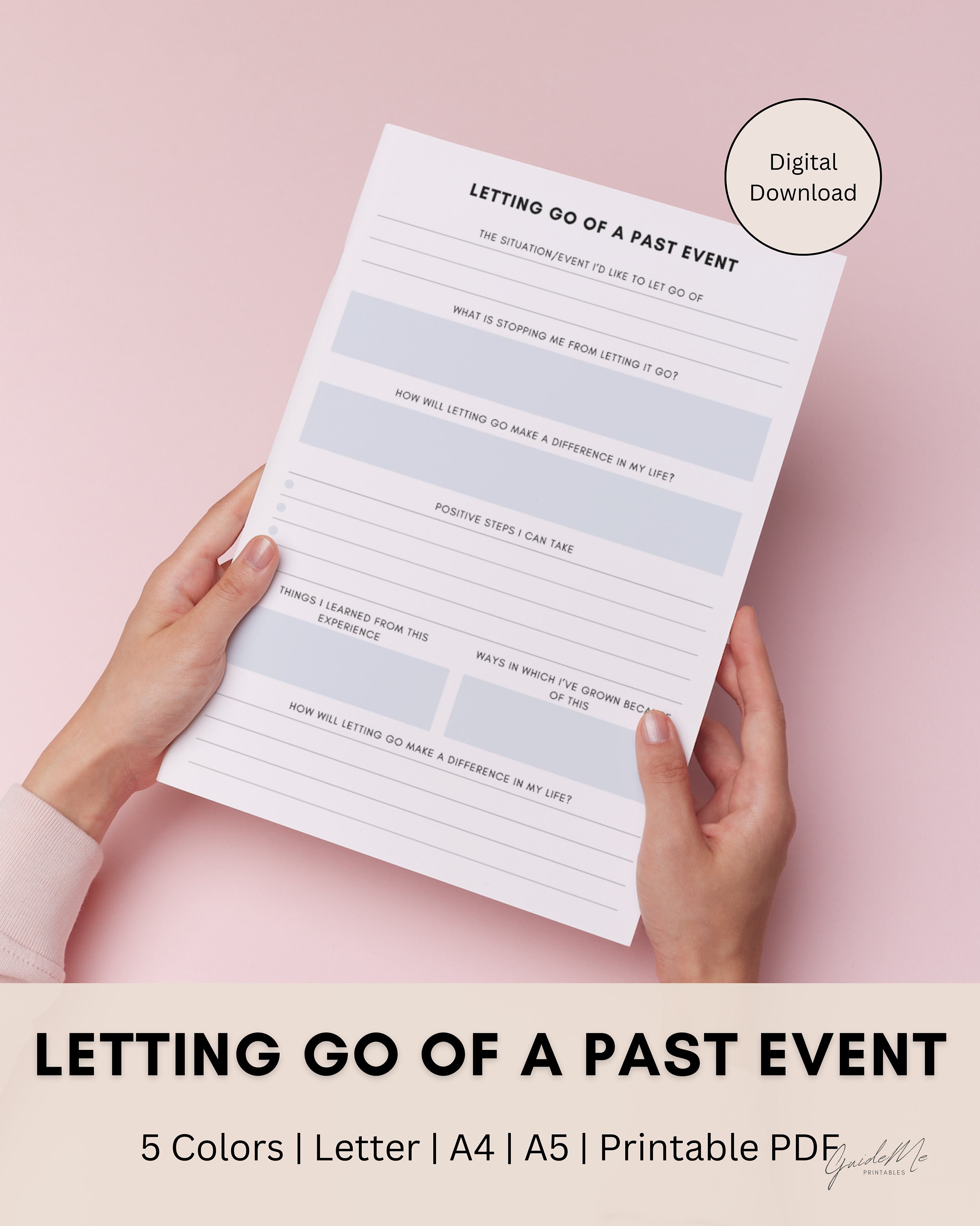 Letting Go of A Past Event, Mental Health Journal, Emotional Therapy ...