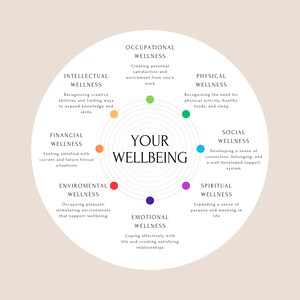 The 8 Dimensions of Wellness Wheel Mental Health Personal - Etsy Canada