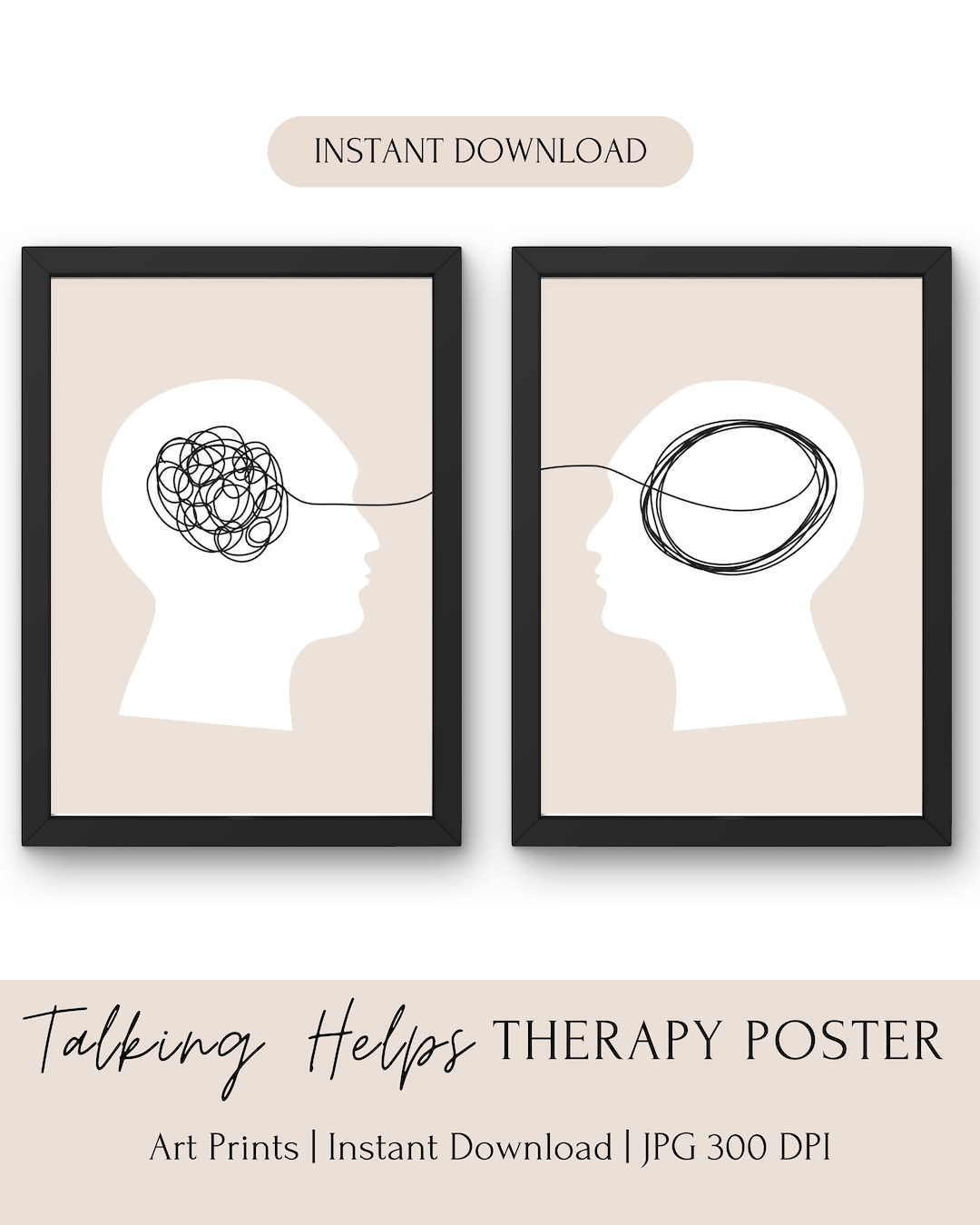 Talking Helps Therapy Poster: CBT Mental Health Art (digital Download ...