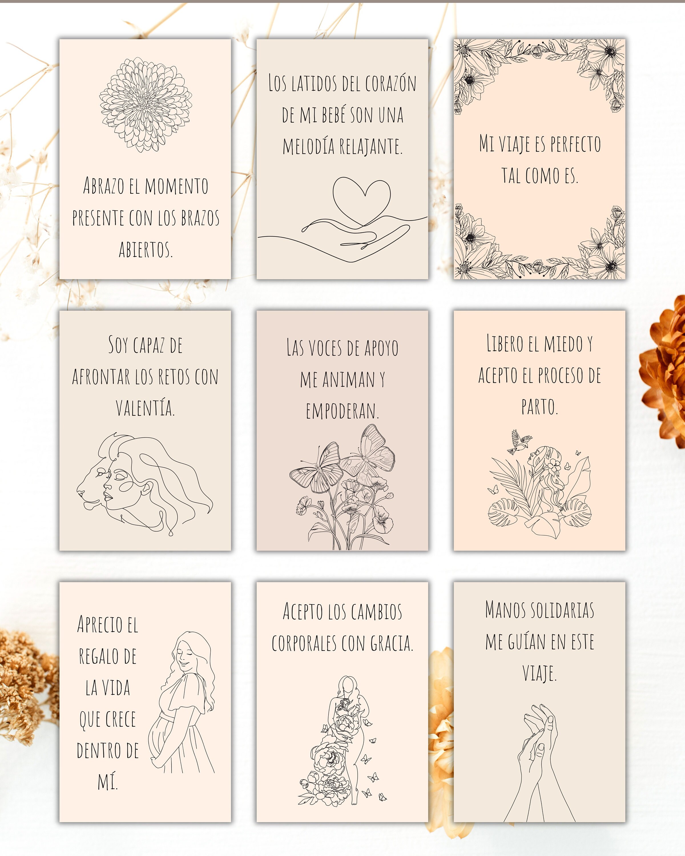 SPANISH 32 Birth Affirmation Printable Cards, Digital Download, Citas ...