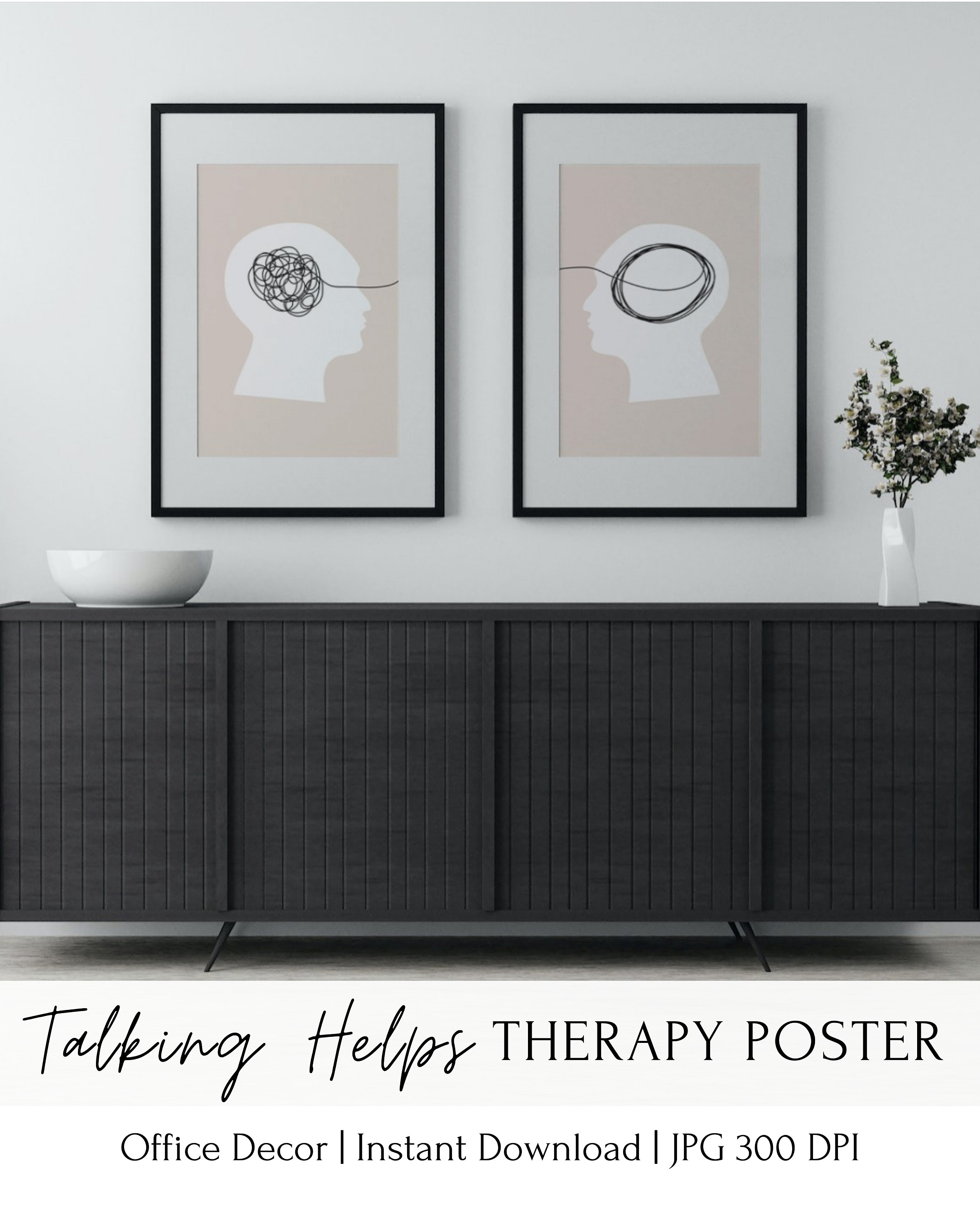 Talking Helps Therapy Poster, Therapist Office Decor, CBT Wall Art ...