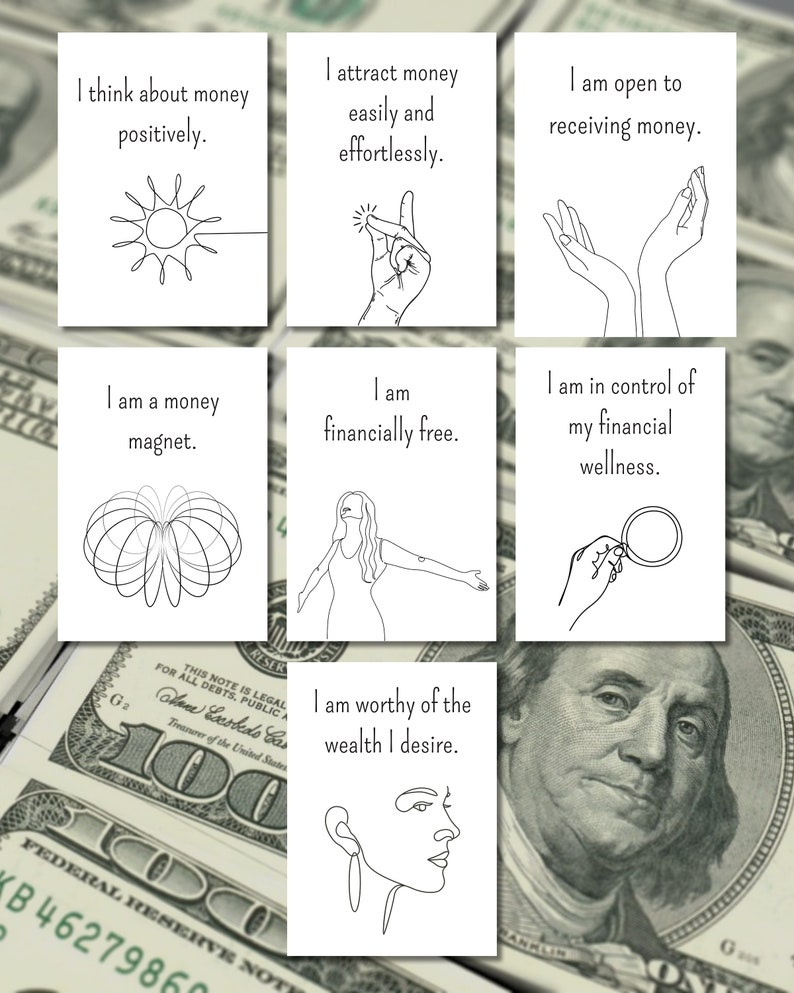 Money Affirmation Cards, Abundance and Wealth Affirmation Cards ...