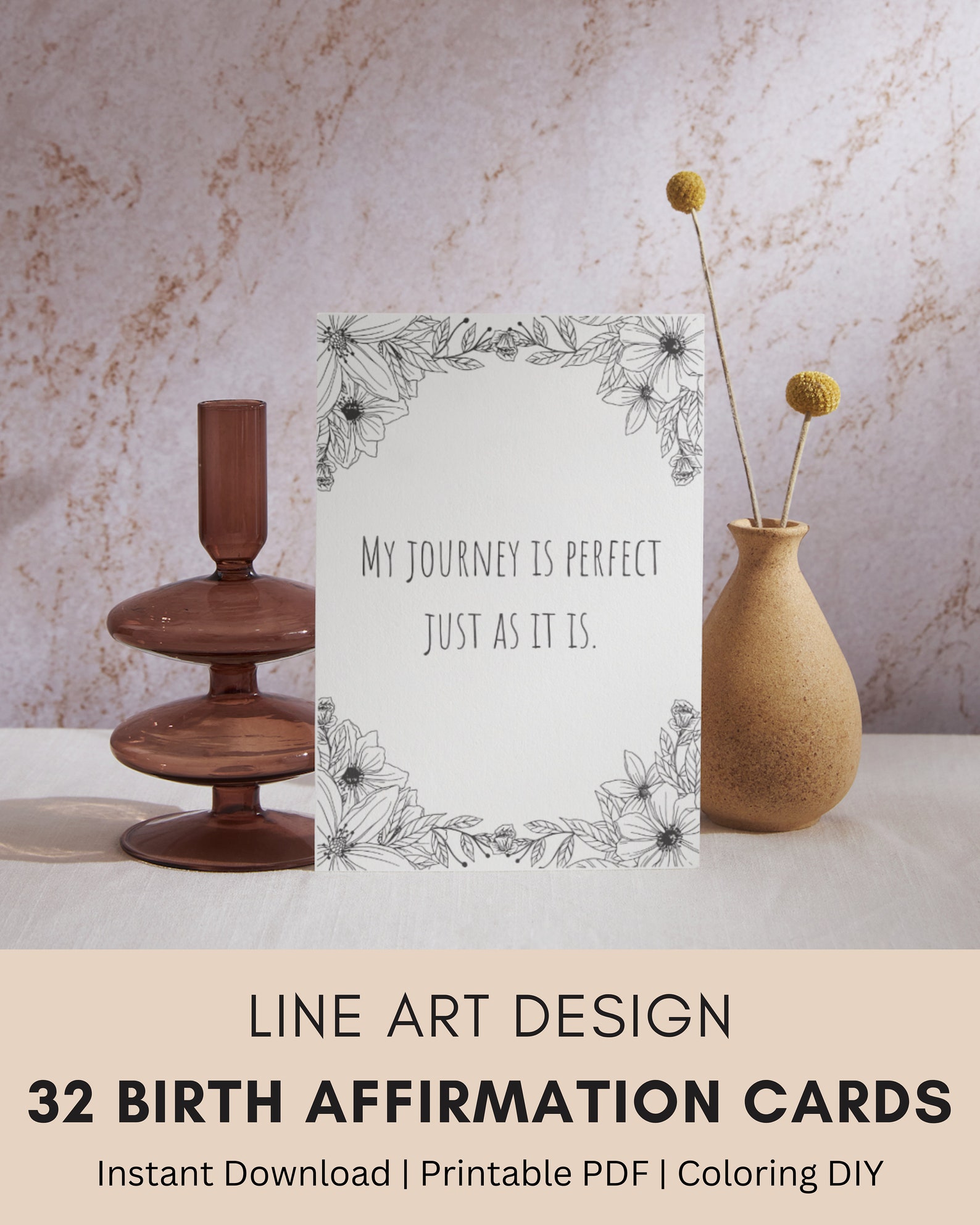 32 Birth Affirmation Printable Cards, Digital Download, Positive Birth ...