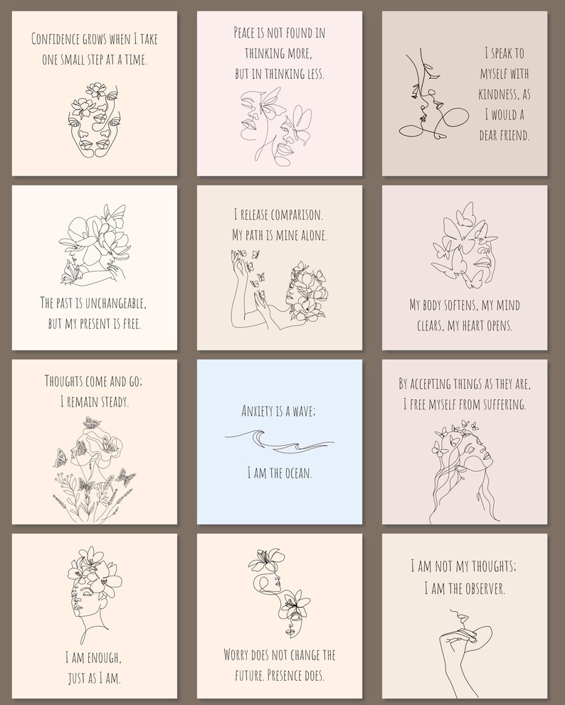Anxiety Relief Affirmation Cards: Printable Coping Skills Deck (PDF) - Etsy