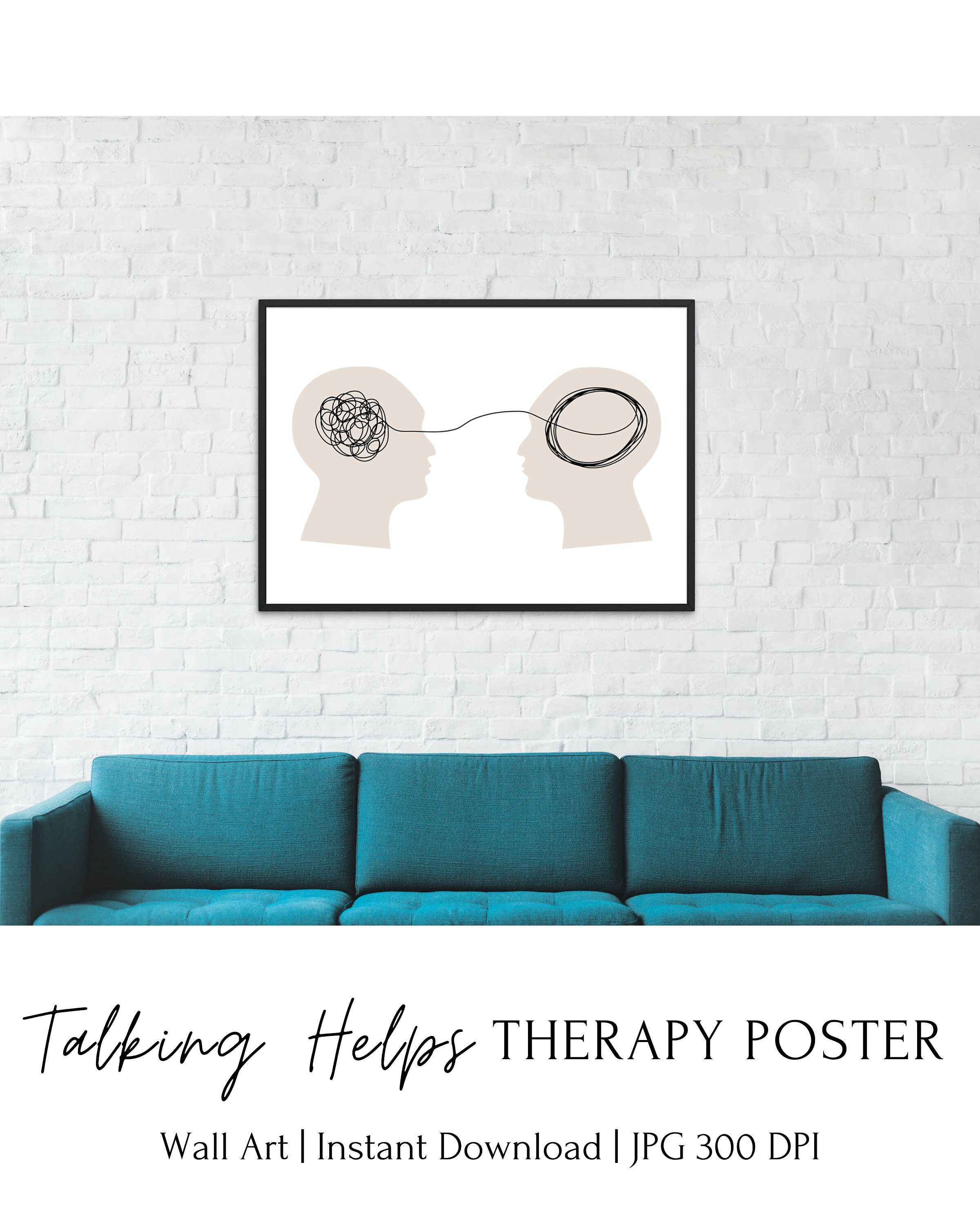 Talking Helps Therapy Poster, Therapist Office Decor, CBT Wall Art ...