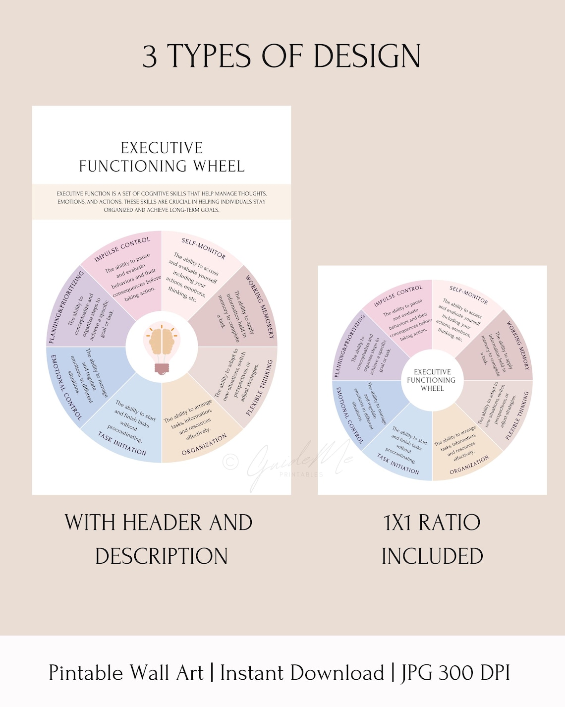 Executive Functioning Wheel, ADHD Printable, Executive Function, Mental ...