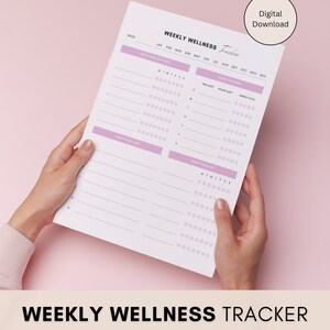 Weekly Wellness Tracker, Weekly Habit Tracker, Sleep Tracker, Self Care ...