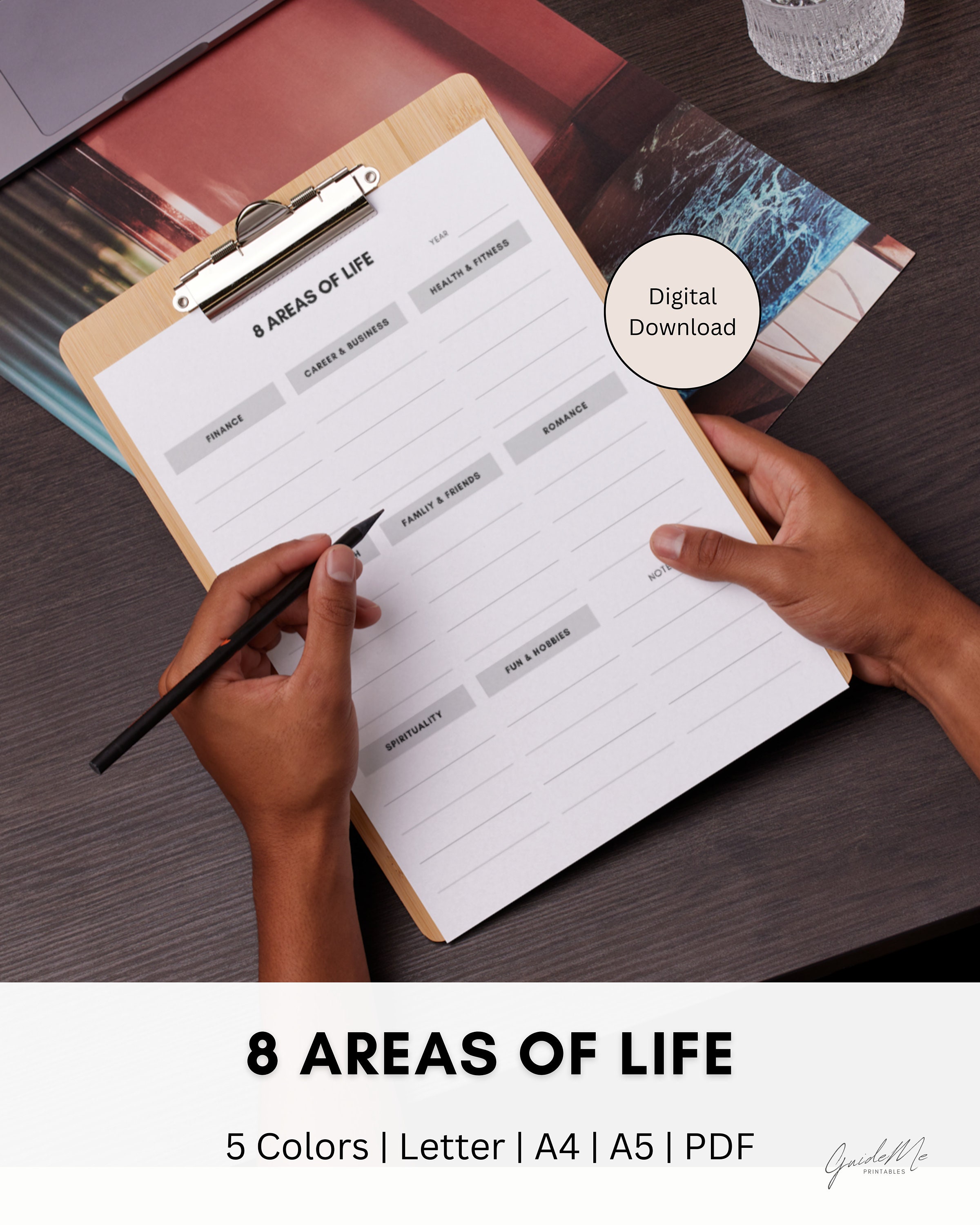 8 Areas of Life Planner Printable, Goal Planner, Goal Setting ...