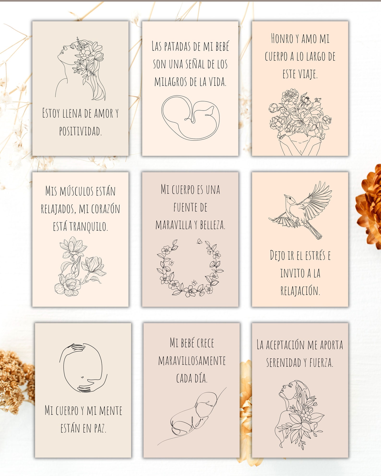 SPANISH 32 Birth Affirmation Printable Cards, Digital Download, Citas ...