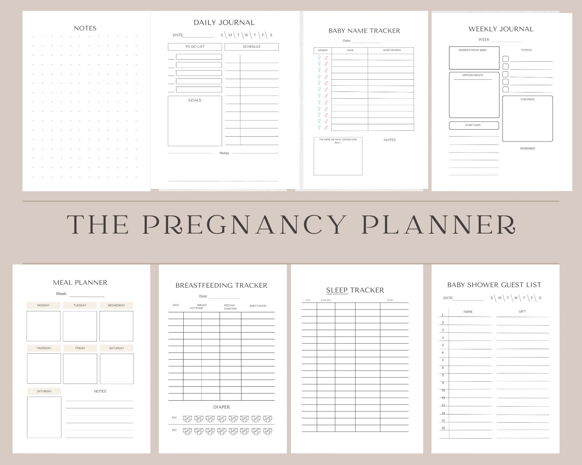 Pregnancy Planner Printable Printable Pregnancy Journal - Etsy