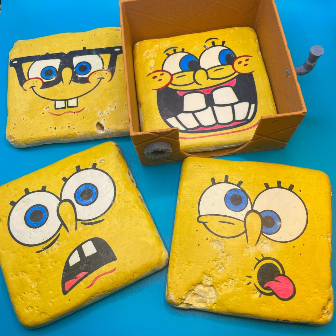 CUSTOMIZABLE Spongebob Squarepants Drink Coaster Set - Etsy
