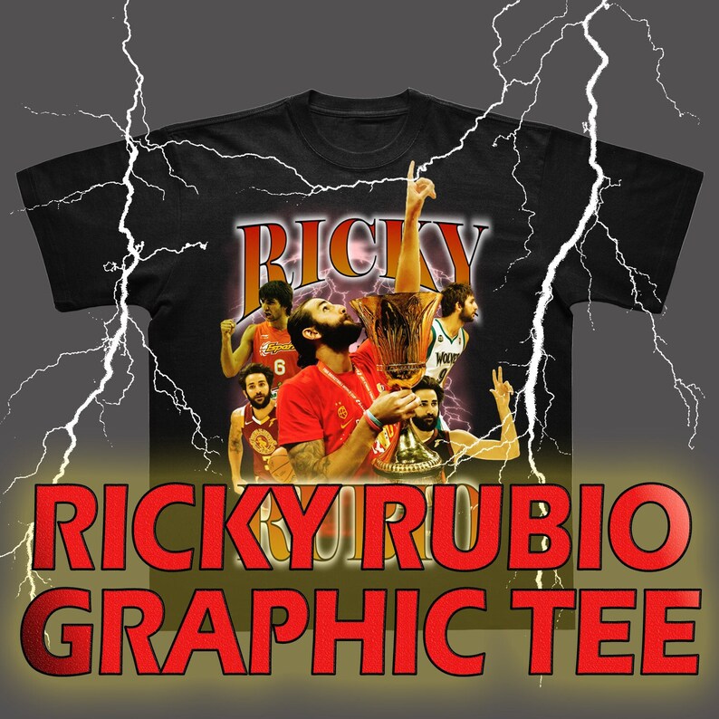 Ricky Rubio Oversized Graphic Tee 100% Cotton, Streetwear, NBA T-shirt ...