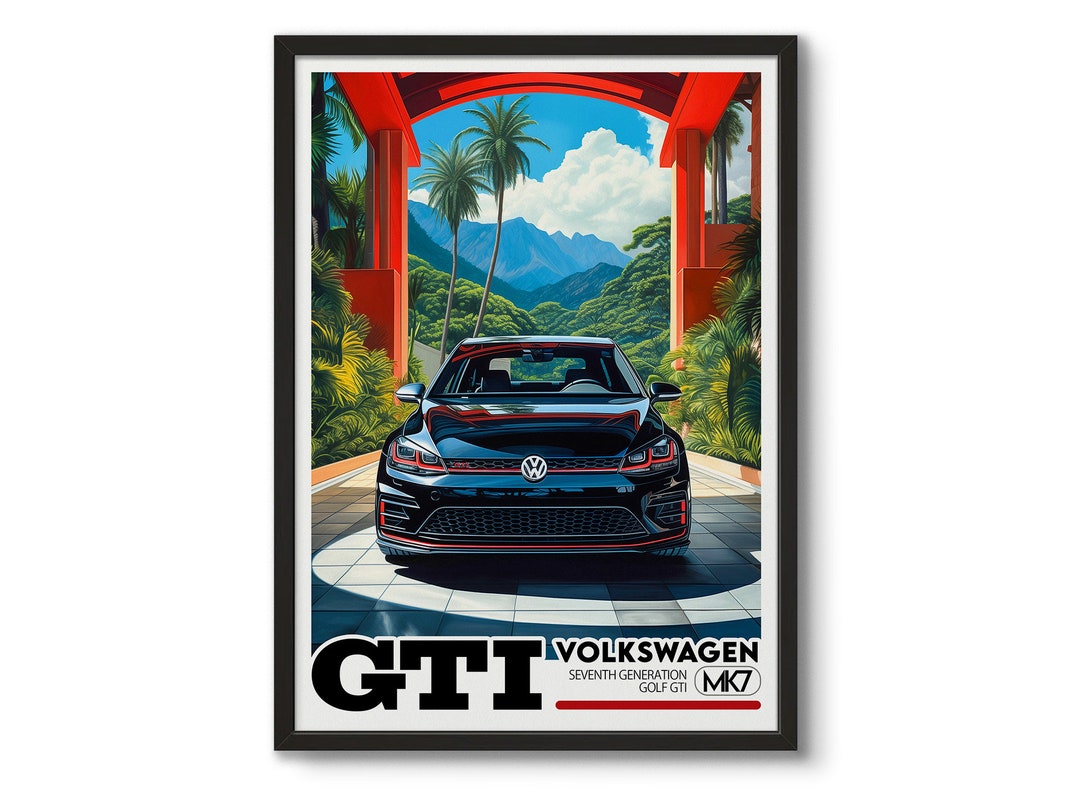 VW Golf GTI Mk7 Poster, Volkswagen Golf GTI Mk7 Print, Car Art Print ...