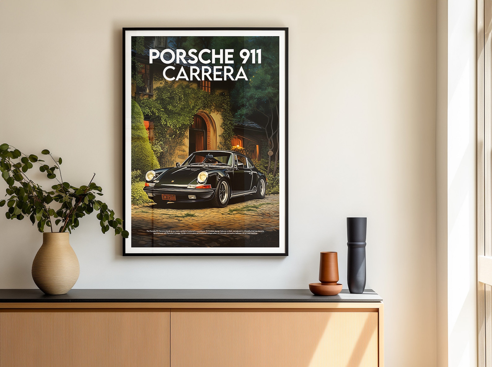 Classic Porsche 911 Carrera in Italy Poster, Porsche 911 Print Vintage ...