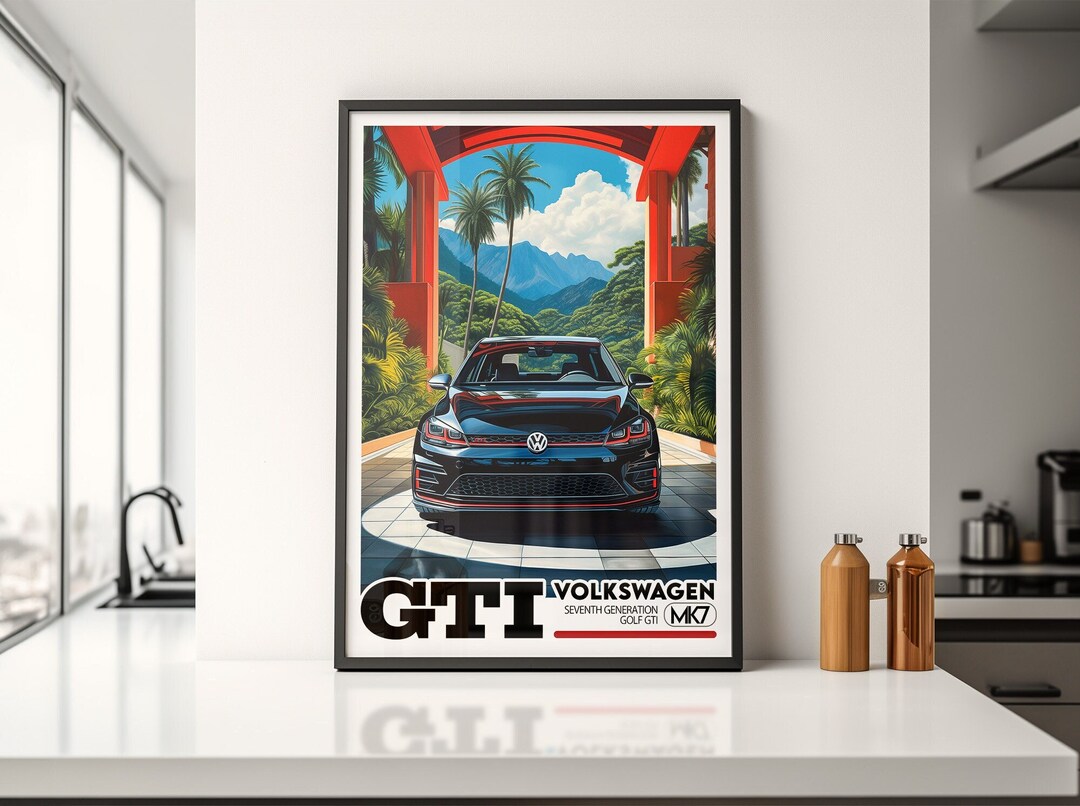 VW Golf GTI Mk7 Poster, Volkswagen Golf GTI Mk7 Print, Car Art Print ...