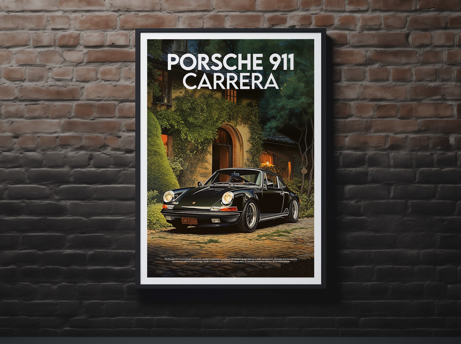 Classic Porsche 911 Carrera in Italy Poster, Porsche 911 Print Vintage ...