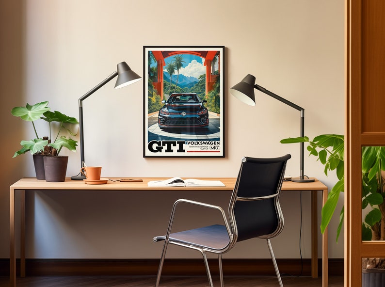 VW Golf GTI Mk7 Poster, Volkswagen Golf GTI Mk7 Print, Car Art Print ...