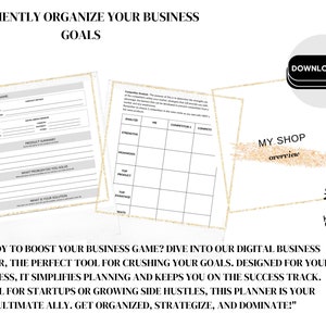 Digital Small BUSINESS Startup PLANNER, Downloadable, Printable ...