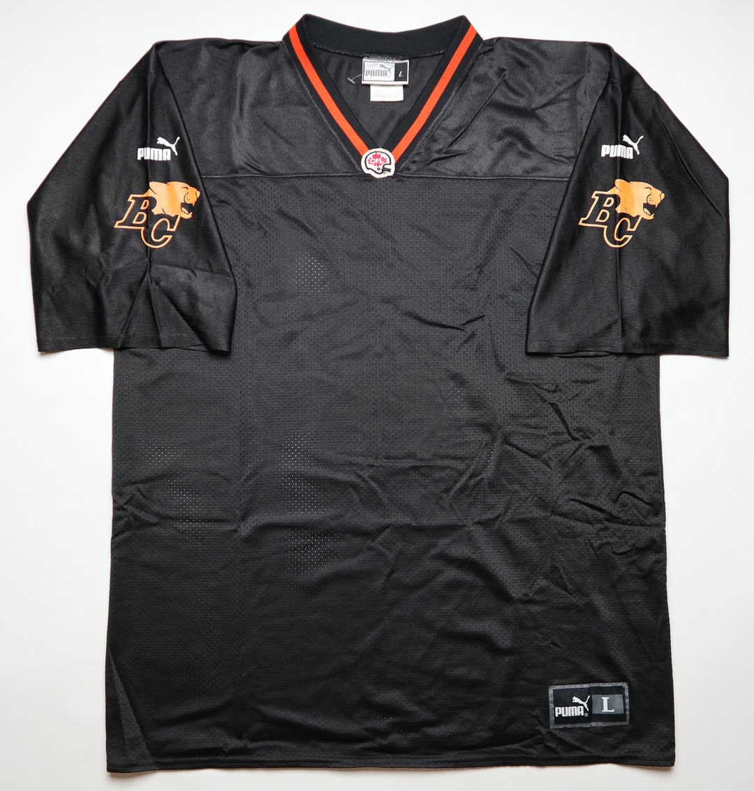 CFL BC Lions Vintage Canadian Football Jersey Shirt Puma Black Top ...
