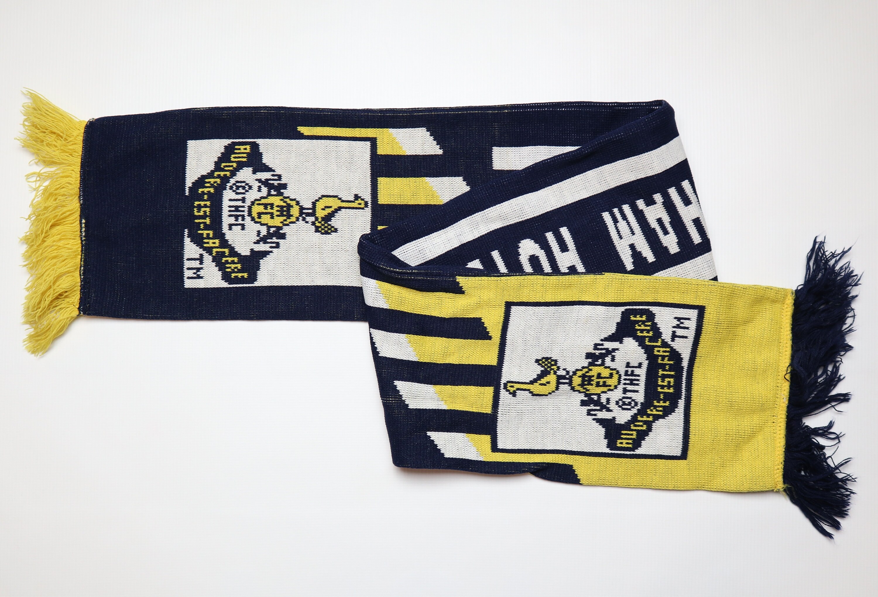 Tottenham Hotspur 1990s 90s Vintage Football Soccer Scarf Pollard ...