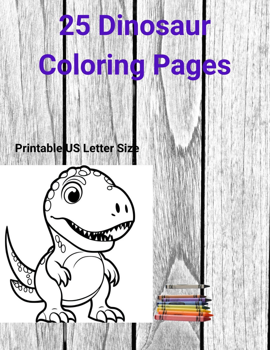 25 Printable Dinosaur Coloring Pages - Etsy UK