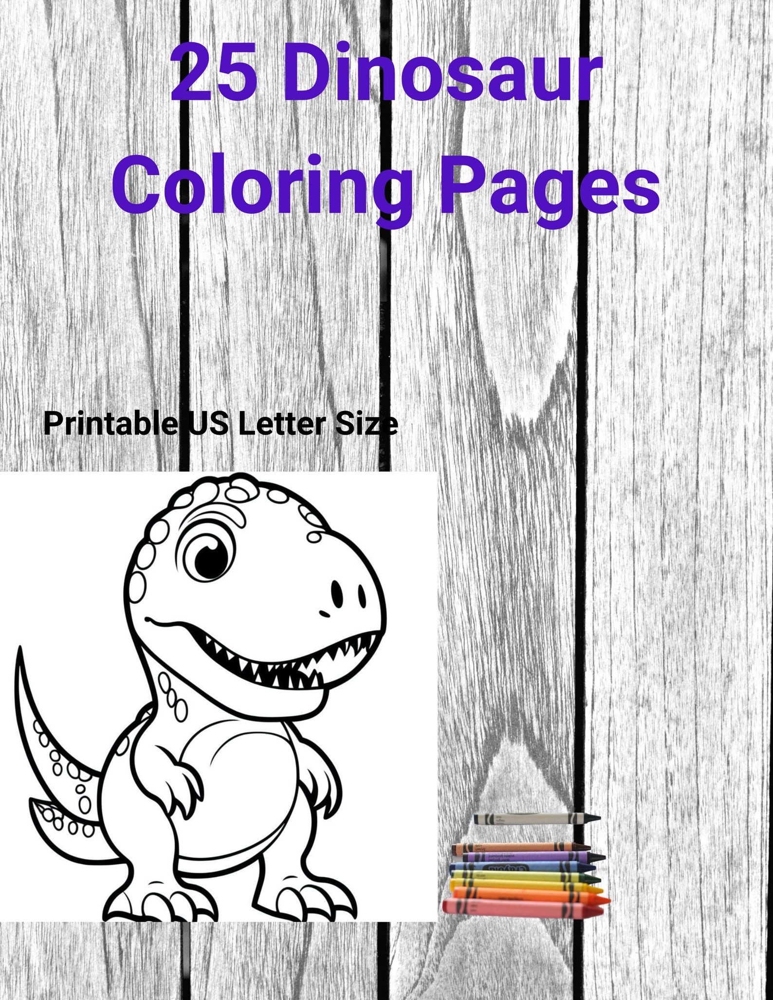 25 Printable Dinosaur Coloring Pages - Etsy UK
