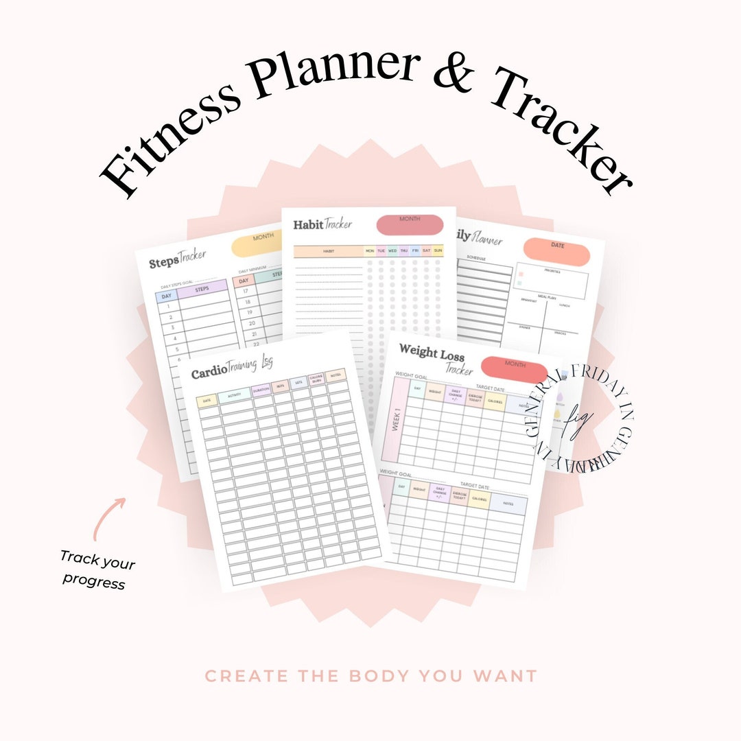 Printable Fitness Planner: Meal Wellness and Mindfulness - Etsy