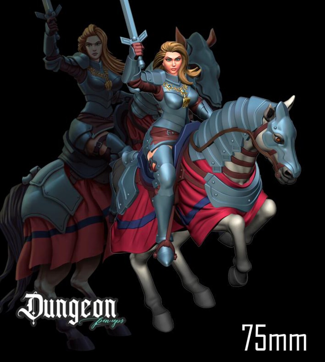 Cavalier by Dungeon Pin-ups | 75mm Scale Miniature | High Details ...