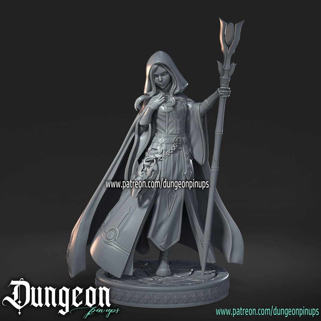 75mm Azure Fantasy Female Miniature: Unpainted 12k Resin Figurine - Etsy