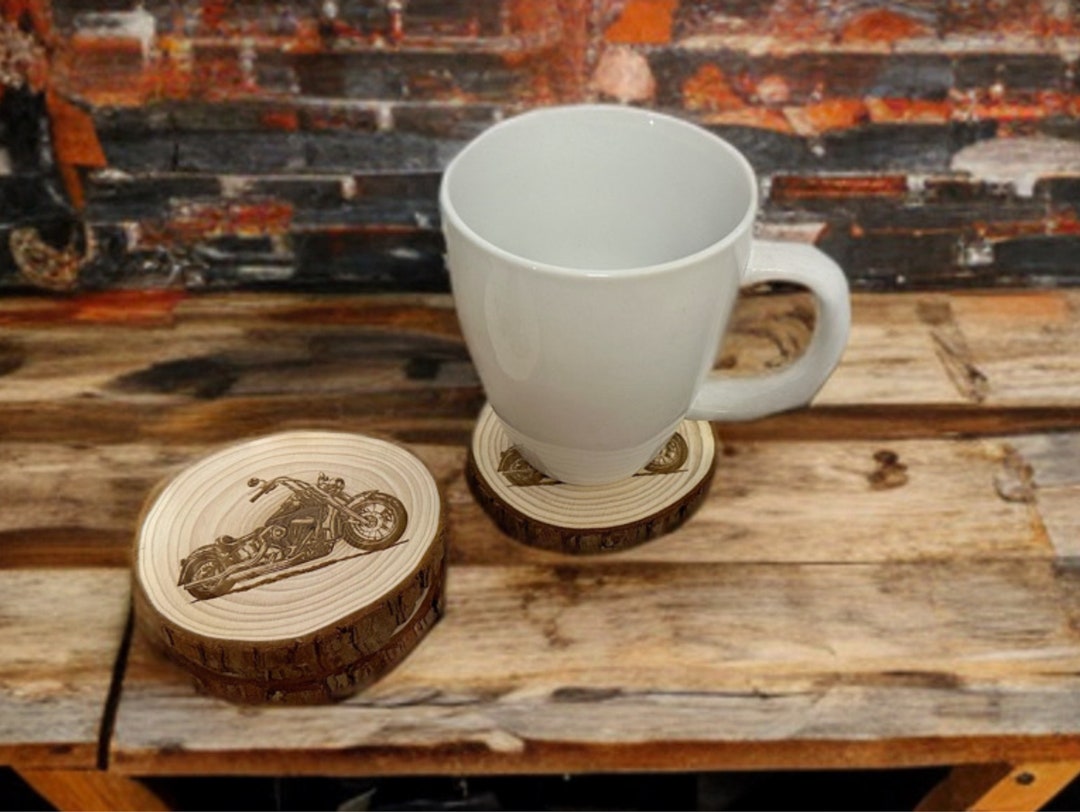Motorcycle / Biker Wood Coaster Set - Harley Gifts for Valentines Day ...
