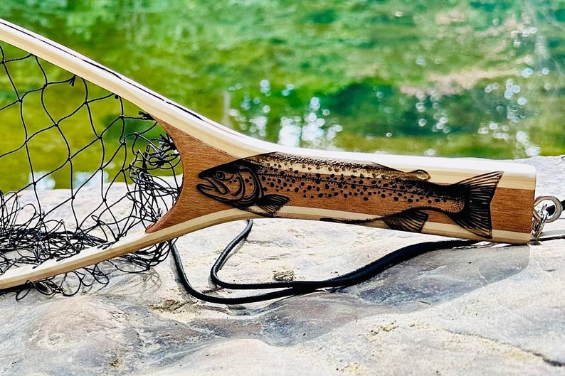 Trout Fishing Net - Custom Laser Engraved - Personalized Fishing Gift ...