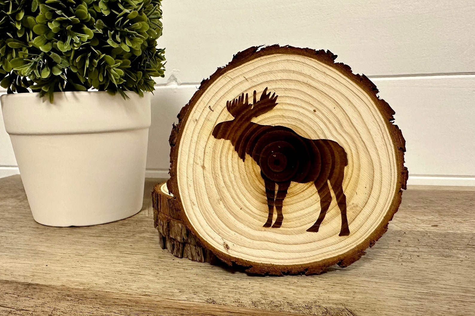 Moose Wood Coaster Set - Gifts for Valentines, Birthday, Wedding ...