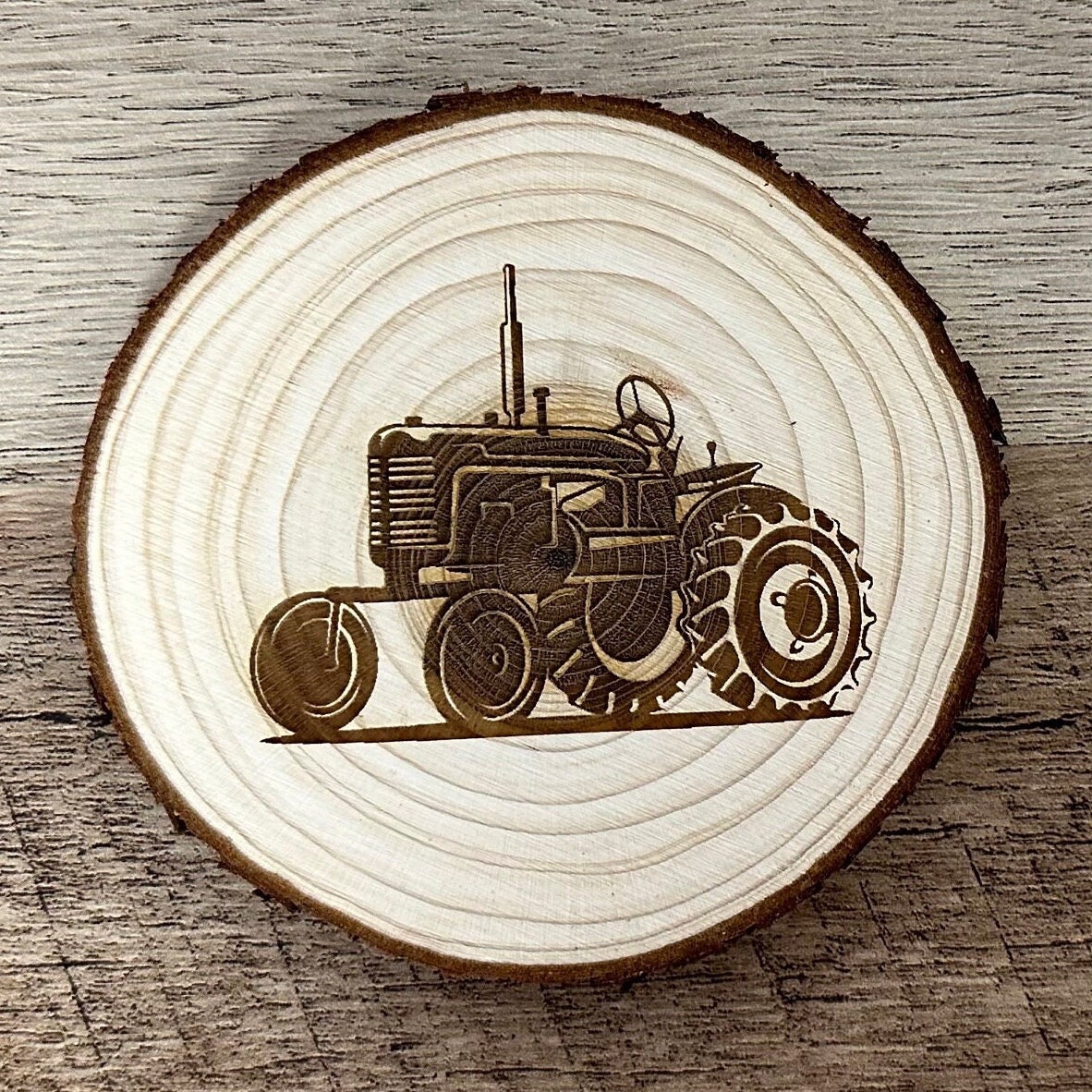 Tractor Wood Coaster Set Gifts for Christmas Birthday - Etsy