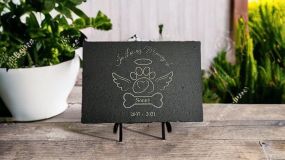 Pet Memorial Slate Stone - in Loving Memory, Personalized Stone Grave ...