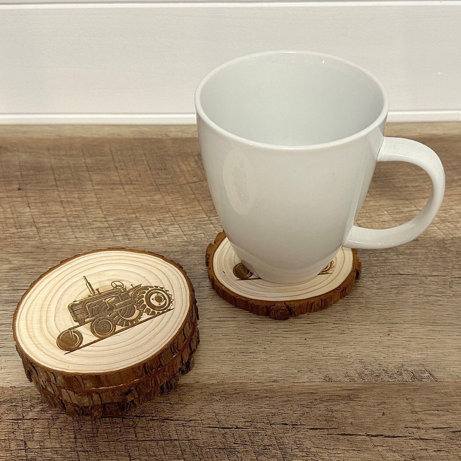 Tractor Wood Coaster Set Gifts for Christmas Birthday - Etsy