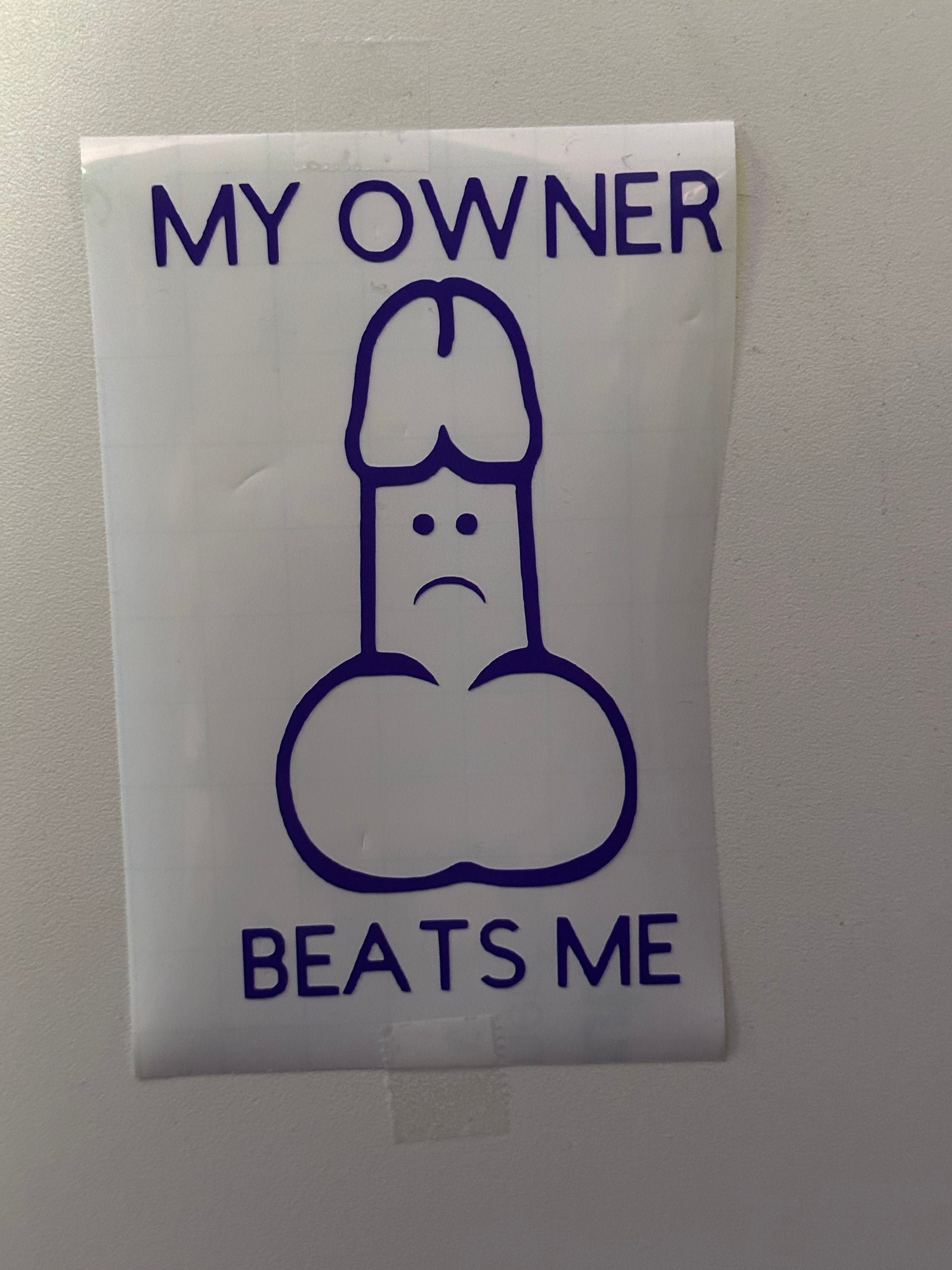 My Owner Beats Me Decal Etsy