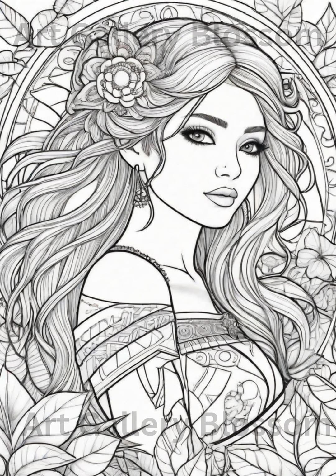 Women Coloring Page Digital Printable Adult Coloring Page - Etsy
