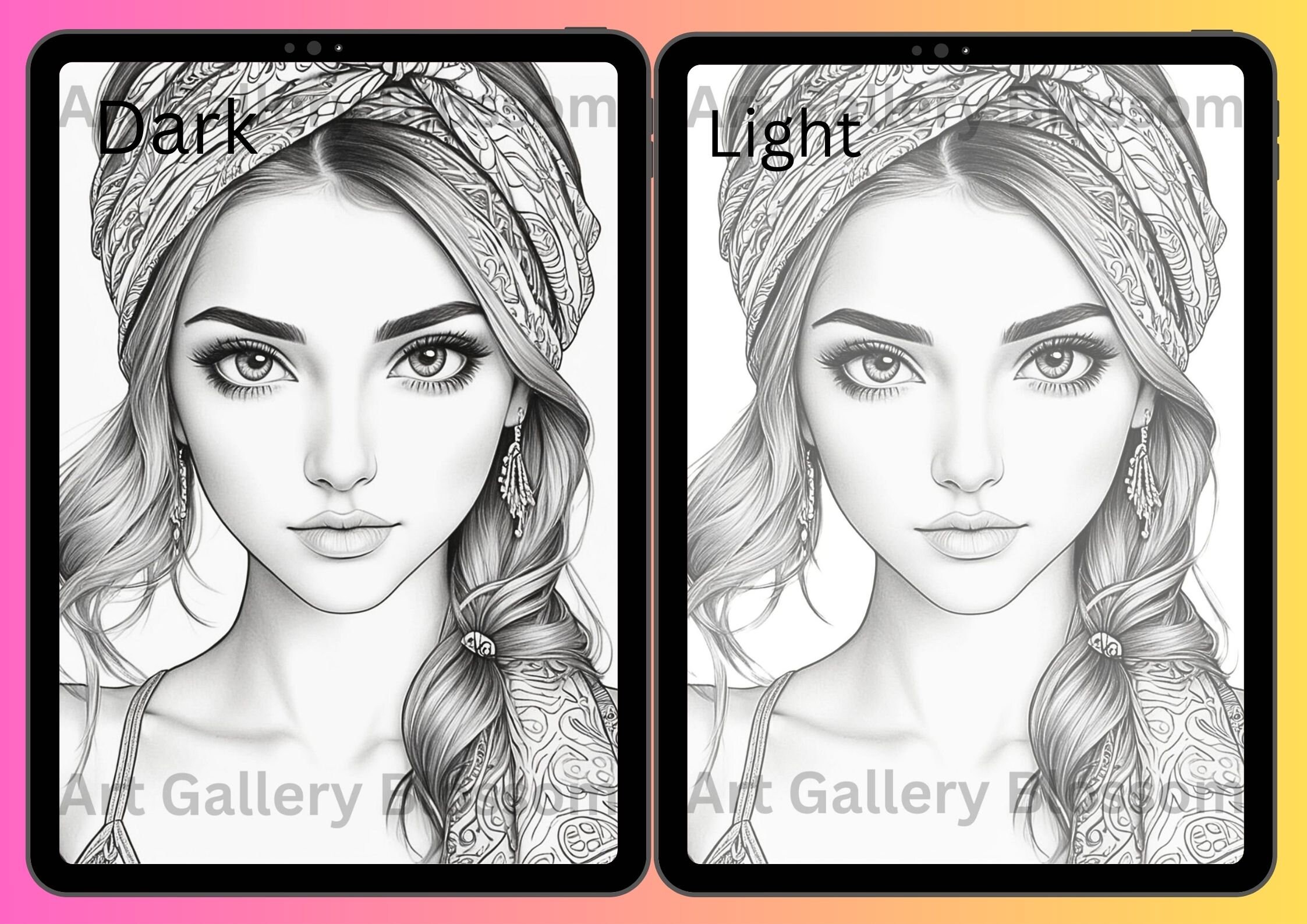 FASCINATING- Beautiful Women Coloring Page Adults & Kids Instant ...