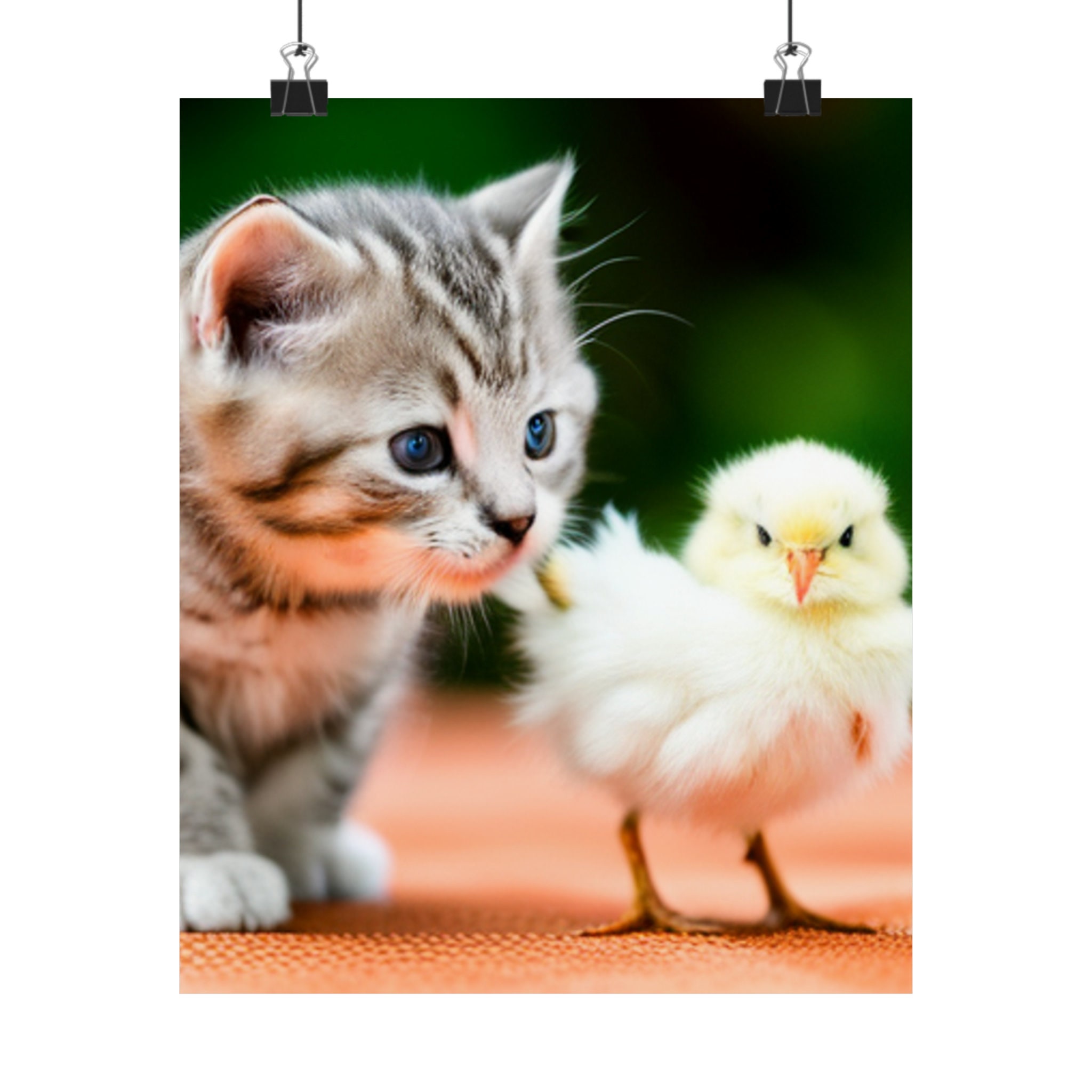 Kitten and Chick Poster, Poster for Home, Matte Vertical Posters ...