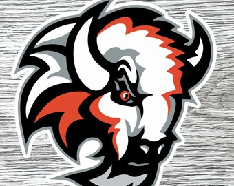 MHS Mccook High School Bison Logo Stickers Decals Waterproof 2 Sizes 3 ...