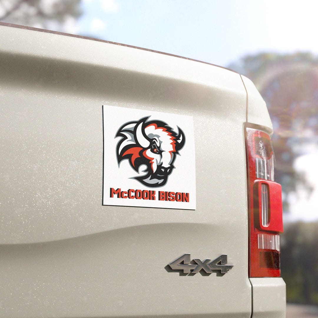 Mccook Bison Logo Car Magnet Bison Fans Support Your Team Mccook ...