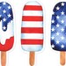 USA Flag Ice Cream Sticker 4 July Independence Day Decor Stars and ...