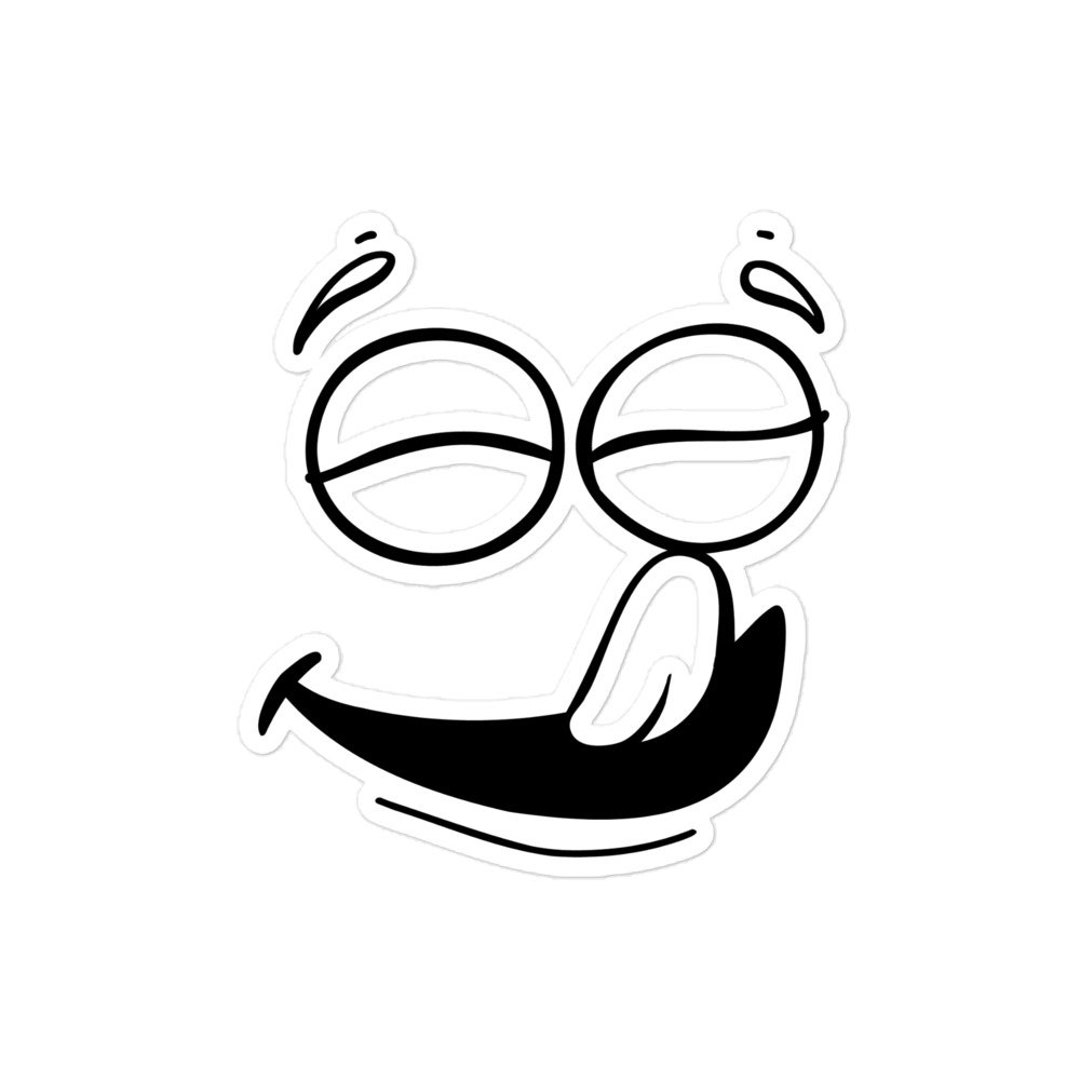 Cartoon Face Sticker Emotion Angry Happy Sad Glad Frustration Vinyl ...